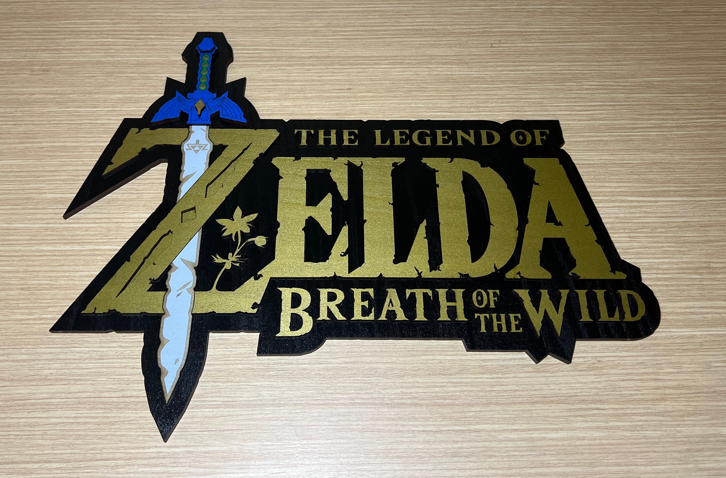 Display Sign Logo Zelda Breath of the Wild in Wood Display Hang Wall ...