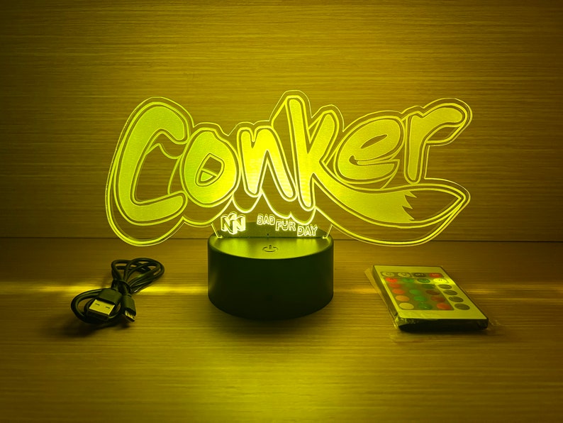 Letrero Logo Lámpara Led Conker bad fur day nintendo 64 en - Etsy México