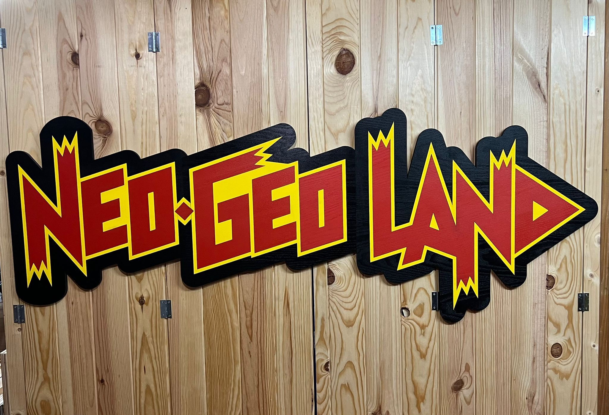 Display Sign Logo NEO GEO LAND in Wood Display Hang Wall Man Cave Aes ...