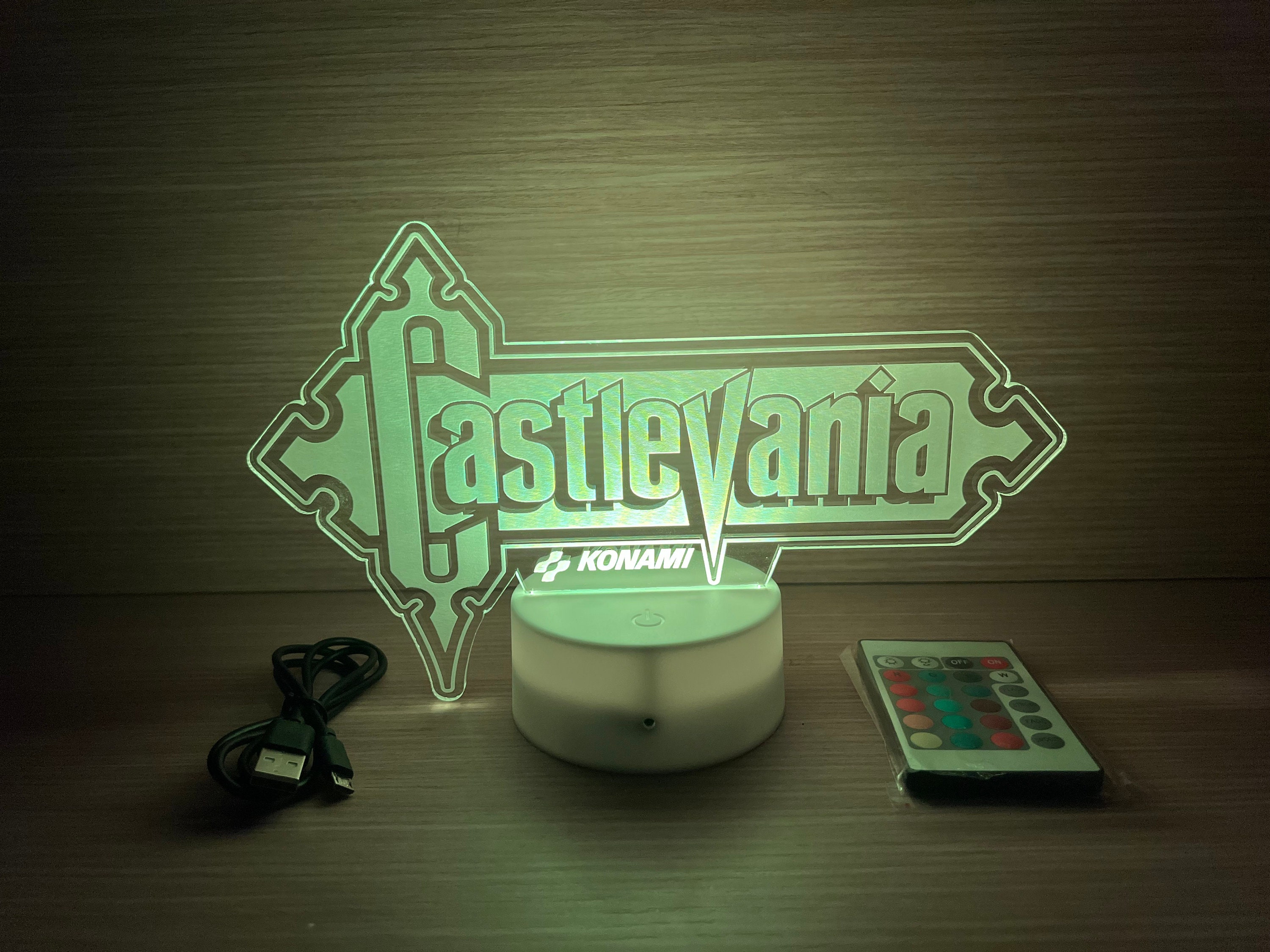 Sign Logo Lamp Led Castlevania & Konami in Acrylic Display Man Cave ...