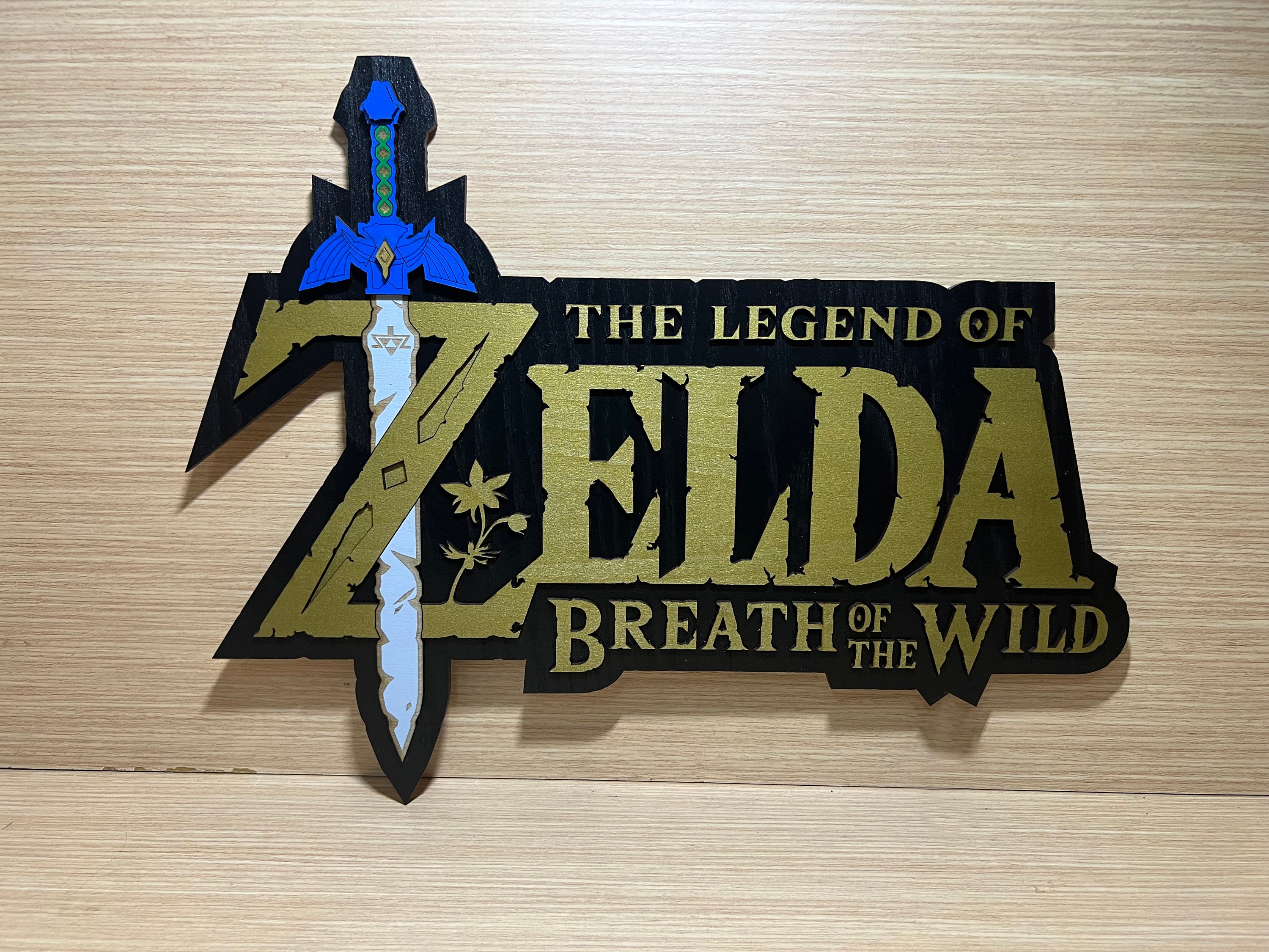 Display Sign Logo Zelda Breath of the Wild in Wood Display Hang Wall ...
