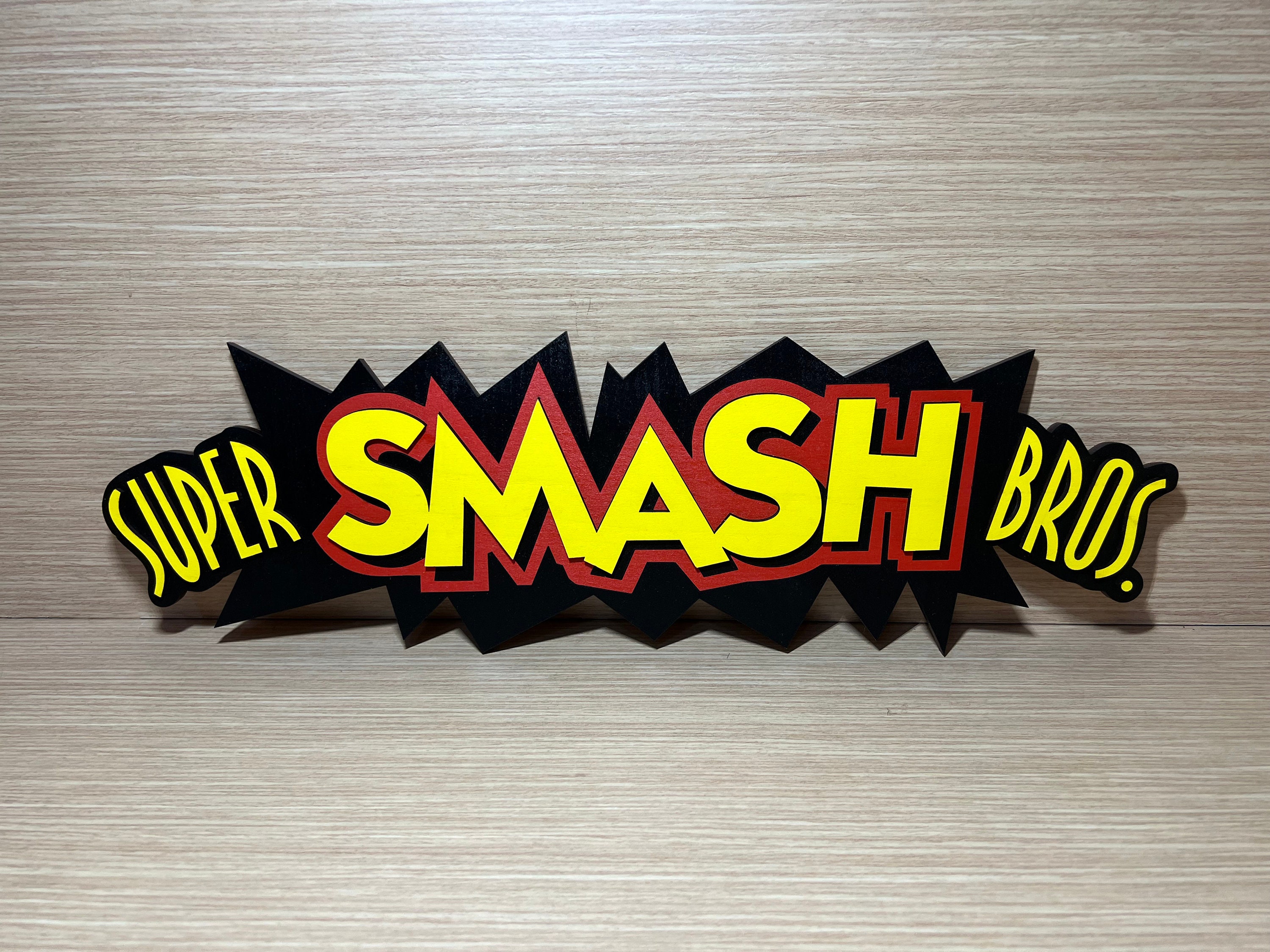 Super Smash Bros. Logo: Handmade Wood Display Sign - Etsy