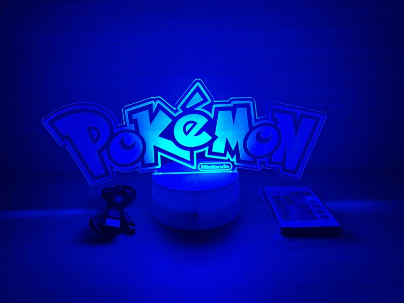 Sign Logo Lamp Led Pokemon and Nintendo I in Acrylic Display Man Cave ...