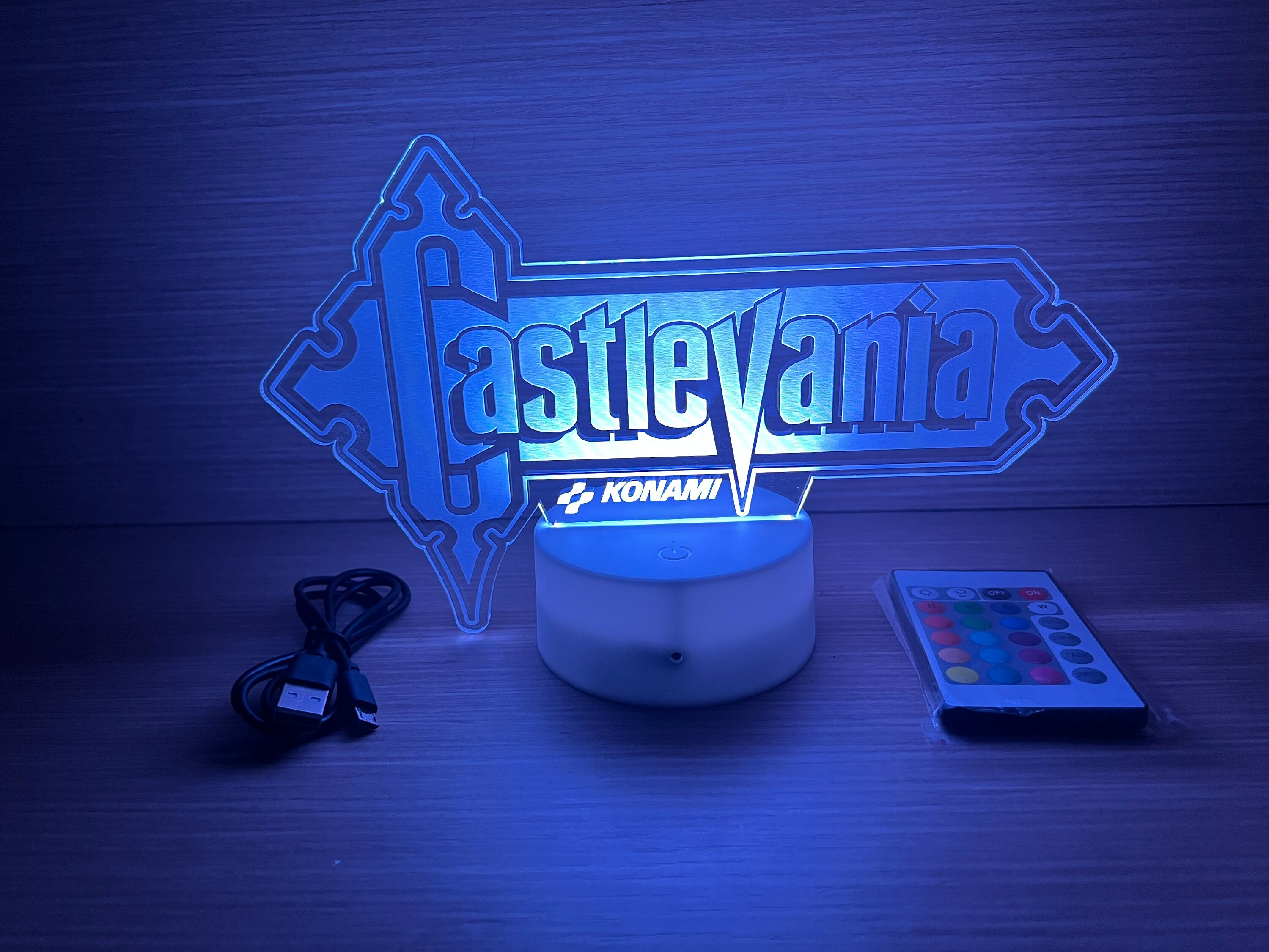 Sign Logo Lamp Led Castlevania & Konami in Acrylic Display Man Cave ...