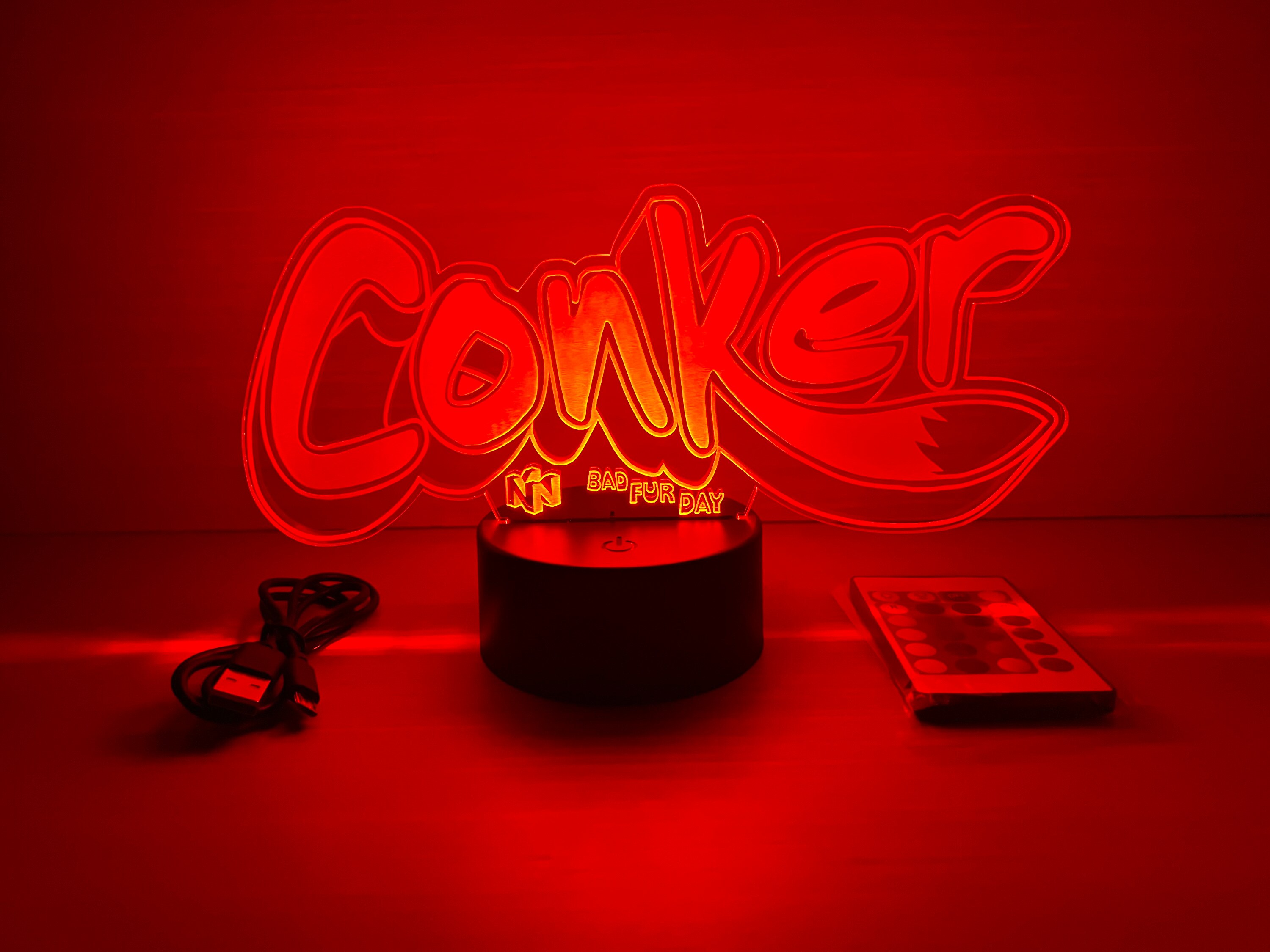 Sign Logo Lamp Led Conker Bad Fur Day Nintendo 64 in Acrylic Display ...