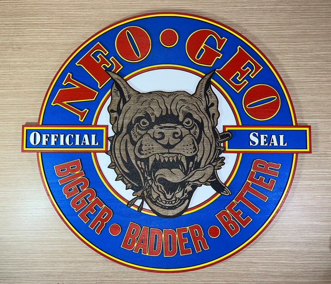 NEO GEO Dog Tag Wood Sign: Man Cave Wall Decor - Etsy