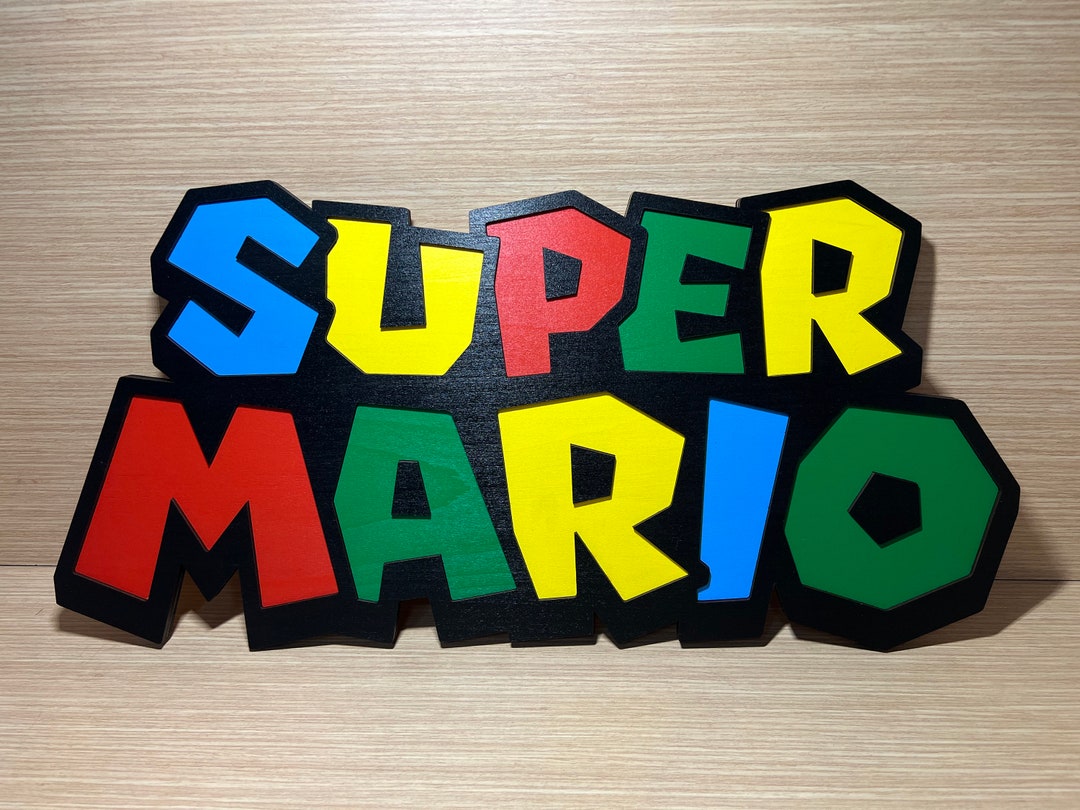 Display Sign Logo Super Mario in Wood Display Hang Wall Man Cave Aes ...