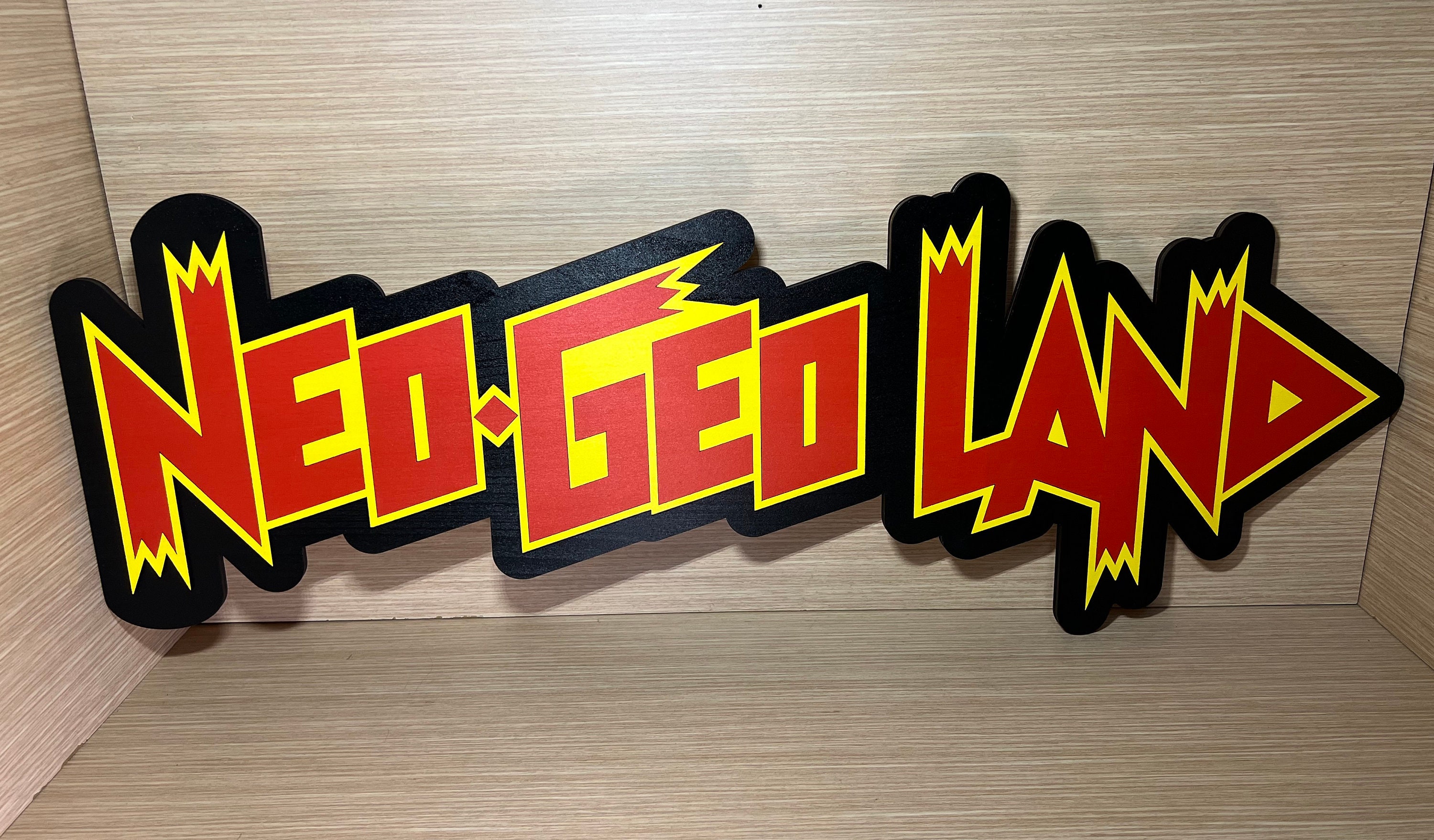 Display Sign Logo NEO GEO LAND in Wood Display Hang Wall Man Cave Aes ...