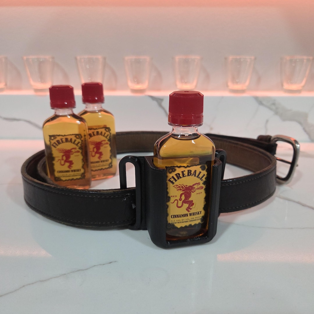 Fireball Belt Holster, 50ml Red Hot Cinnamon Whisky Nipper Bottle ...