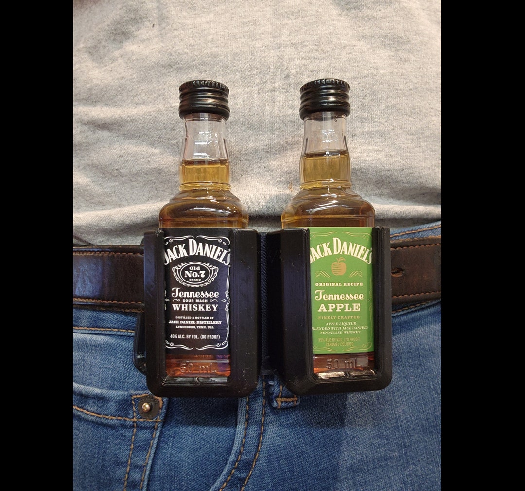 Double Jack Daniels Belt Holster, 50ml Tennessee Whisky Nipper Bottle ...