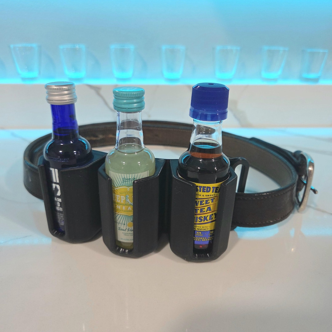 Triple Shot Belt Holster, Mini 50ml Vodka Nipper, Tactical Whiskey ...