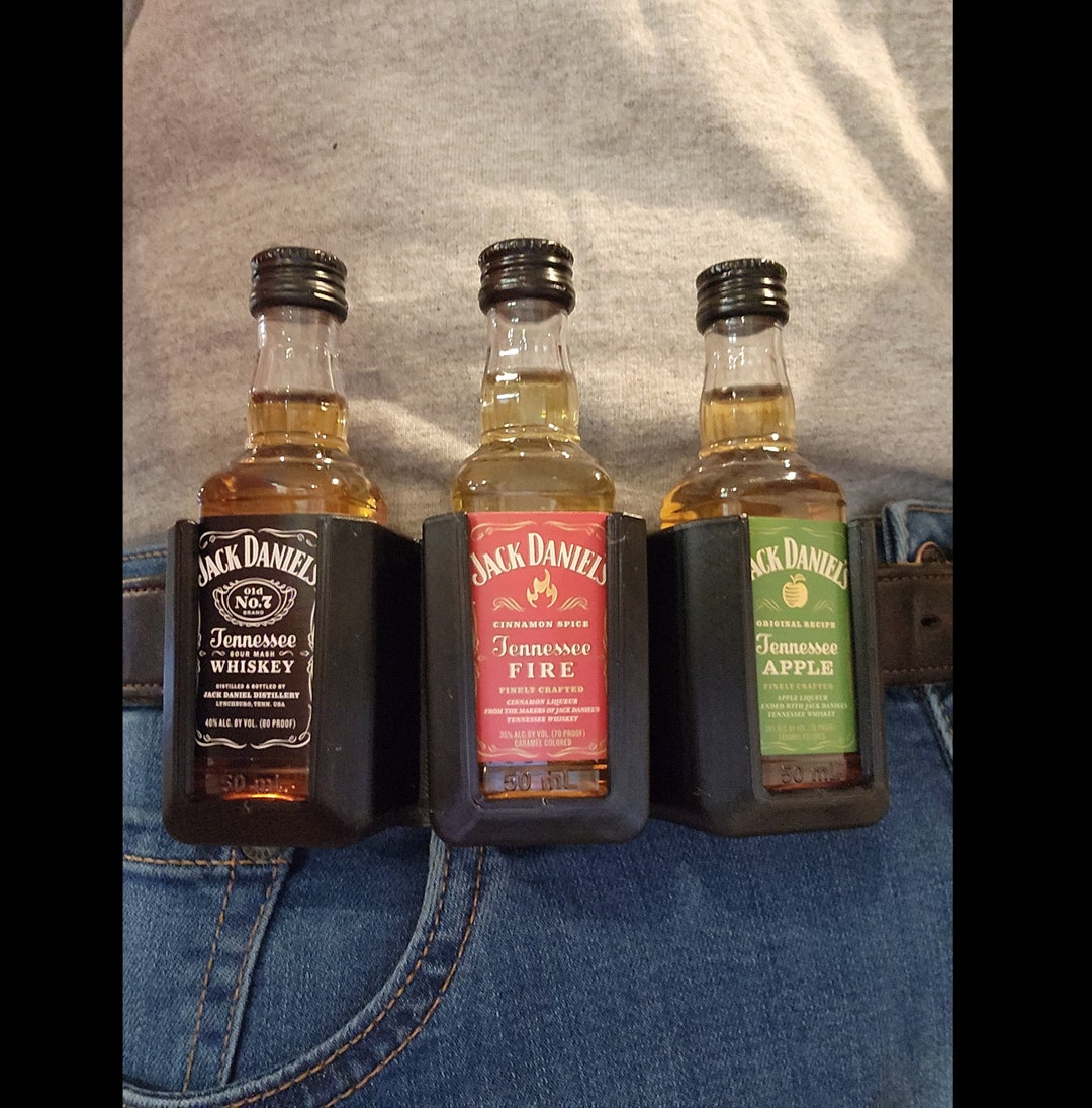 Triple Jack Daniels Belt Holster, 50ml Tennessee Whisky Nipper Bottle ...