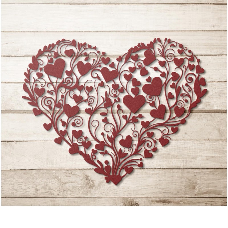Large Pink Metal Heart - Etsy
