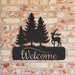 Pine Tree and Reindeer Welcome Sign, Cabin Decor, Christmas Decor ...