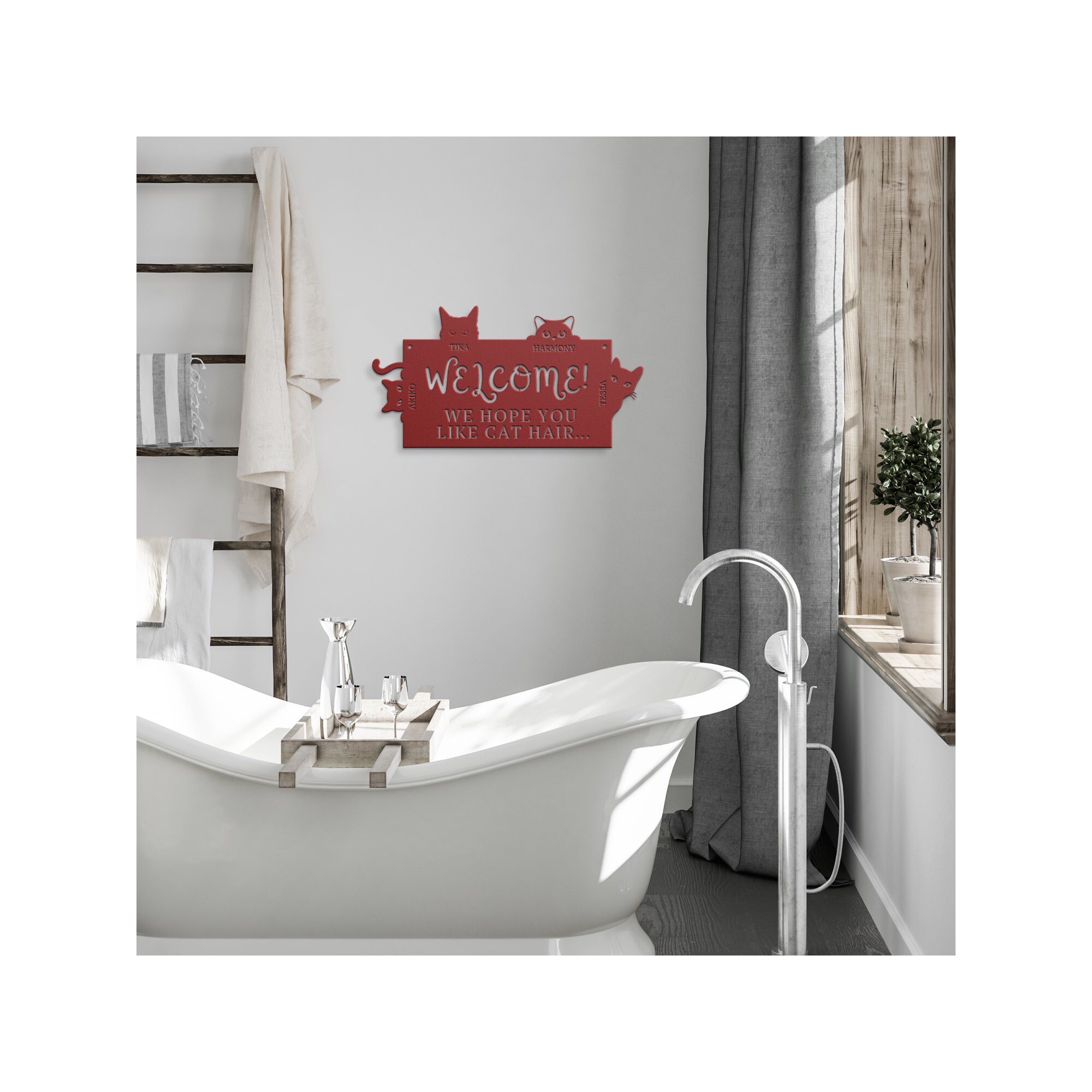 Custom Cat Sign, Metal Cat Decor, Cat Lover Gift, Cat Wall Art, Cat ...