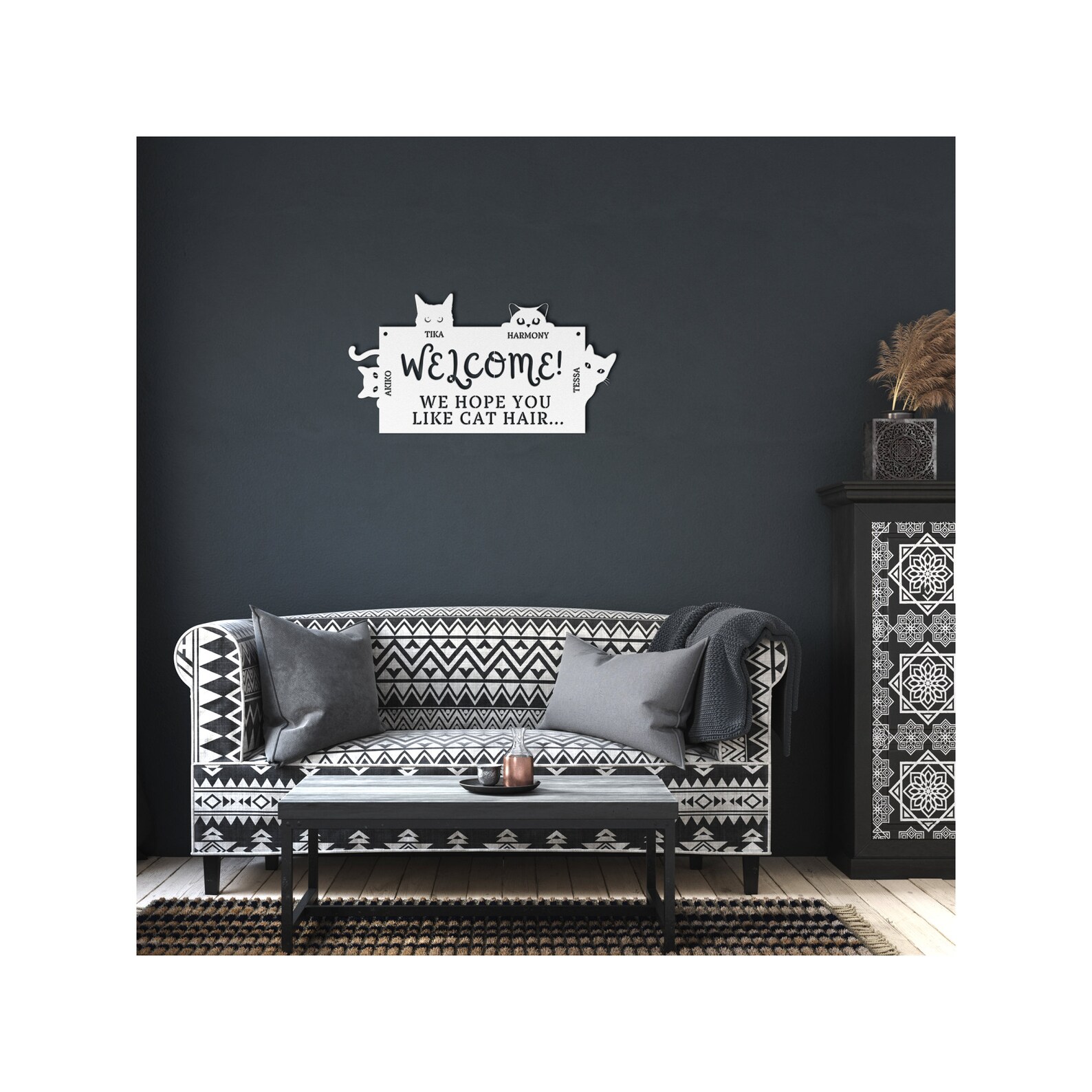 Custom Cat Sign, Metal Cat Decor, Cat Lover Gift, Cat Wall Art, Cat ...