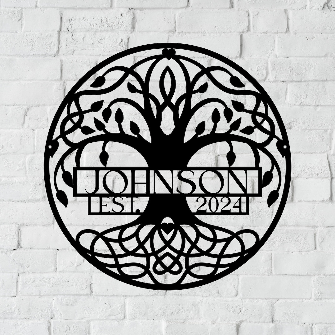 Tree of Life Name Sign, Tree of Life, Custom Family Name Sign, Unique ...