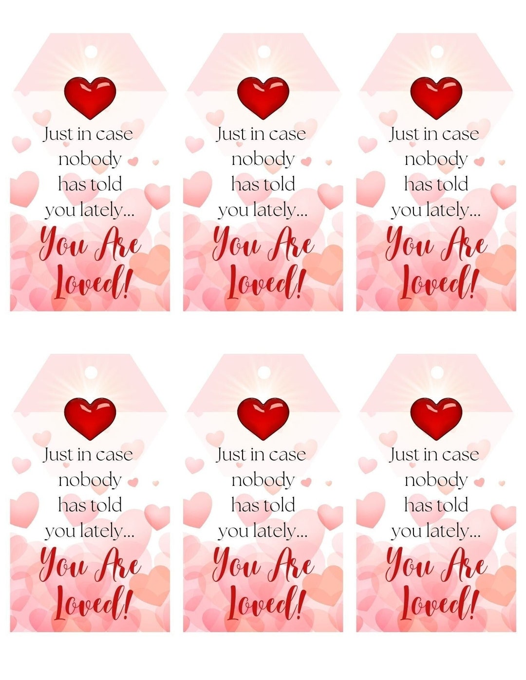 You Are Loved, Inspirational Tag, Encouragement Tag, Affirmational Tag ...