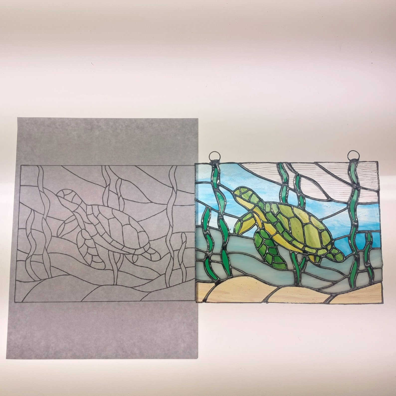 Sea Turtle Stained Glass Pattern, Stained Glass Patterns, Glass Sea ...