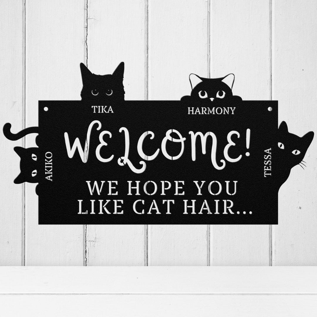 Custom Cat Sign, Metal Cat Decor, Cat Lover Gift, Cat Wall Art, Cat ...