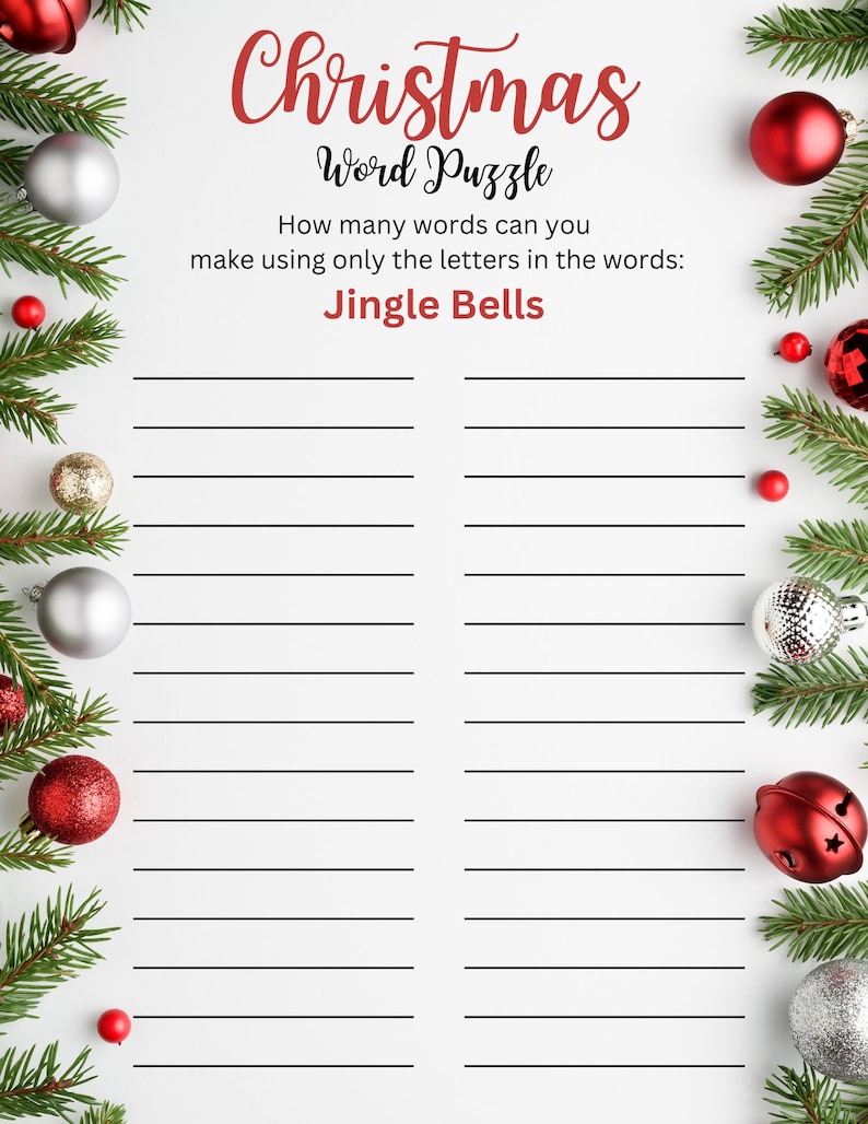 Printable Christmas Word Games, Printable Christmas Puzzle Games ...
