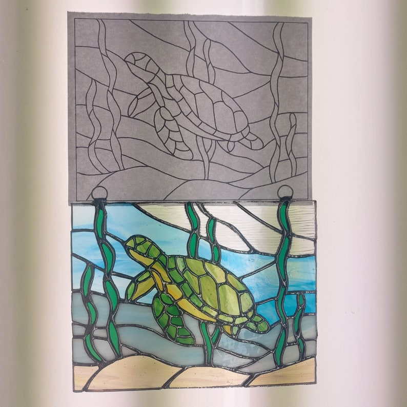 Sea Turtle Stained Glass Pattern, Stained Glass Patterns, Glass Sea ...