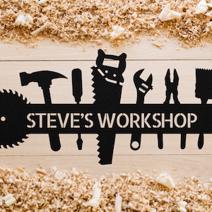 Workshop Sign, Custom Metal Workshop Sign, Personalized Workshop Sign ...