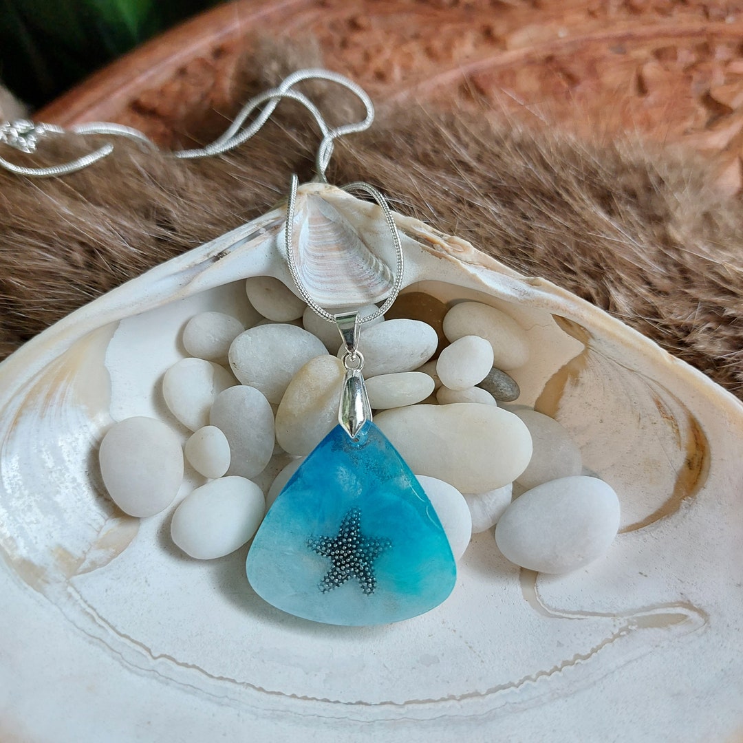 Starfish Necklace, Ocean Necklace, Beach Sand Necklace, Beach Jewelry ...