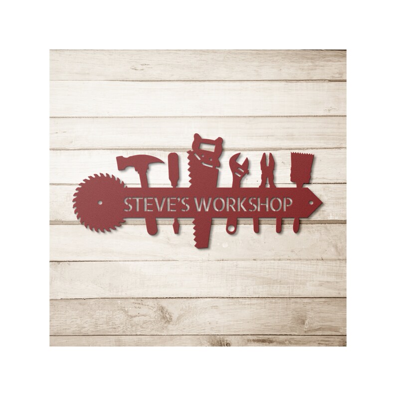 Workshop Sign, Custom Metal Workshop Sign, Personalized Workshop Sign ...
