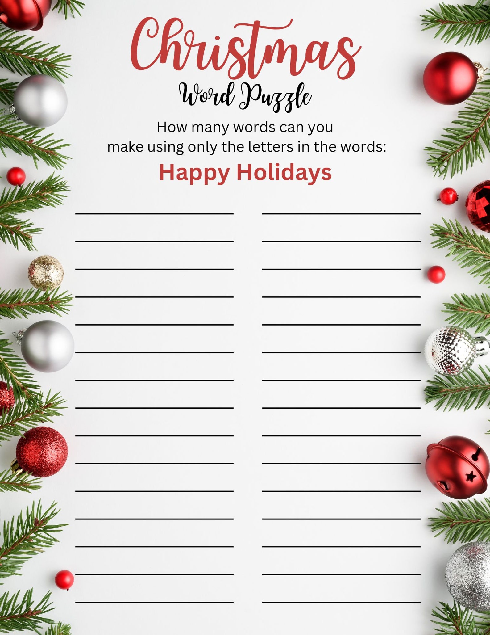 Printable Christmas Word Games, Printable Christmas Puzzle Games ...