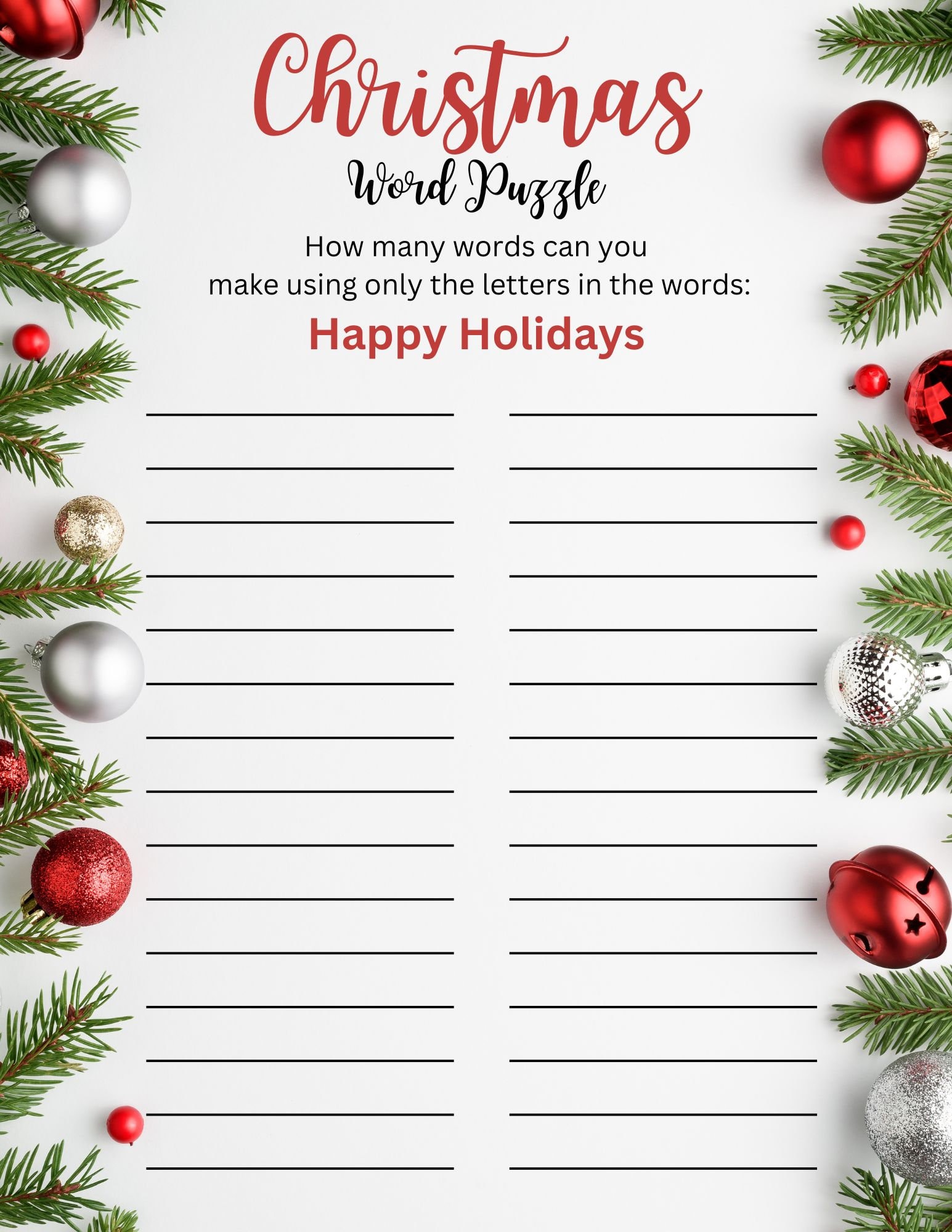 Printable Christmas Word Games, Printable Christmas Puzzle Games ...