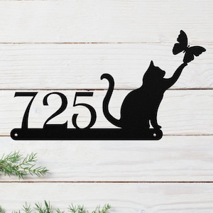Custom Address Sign, Metal House Numbers, Steel Address Plaque, House ...