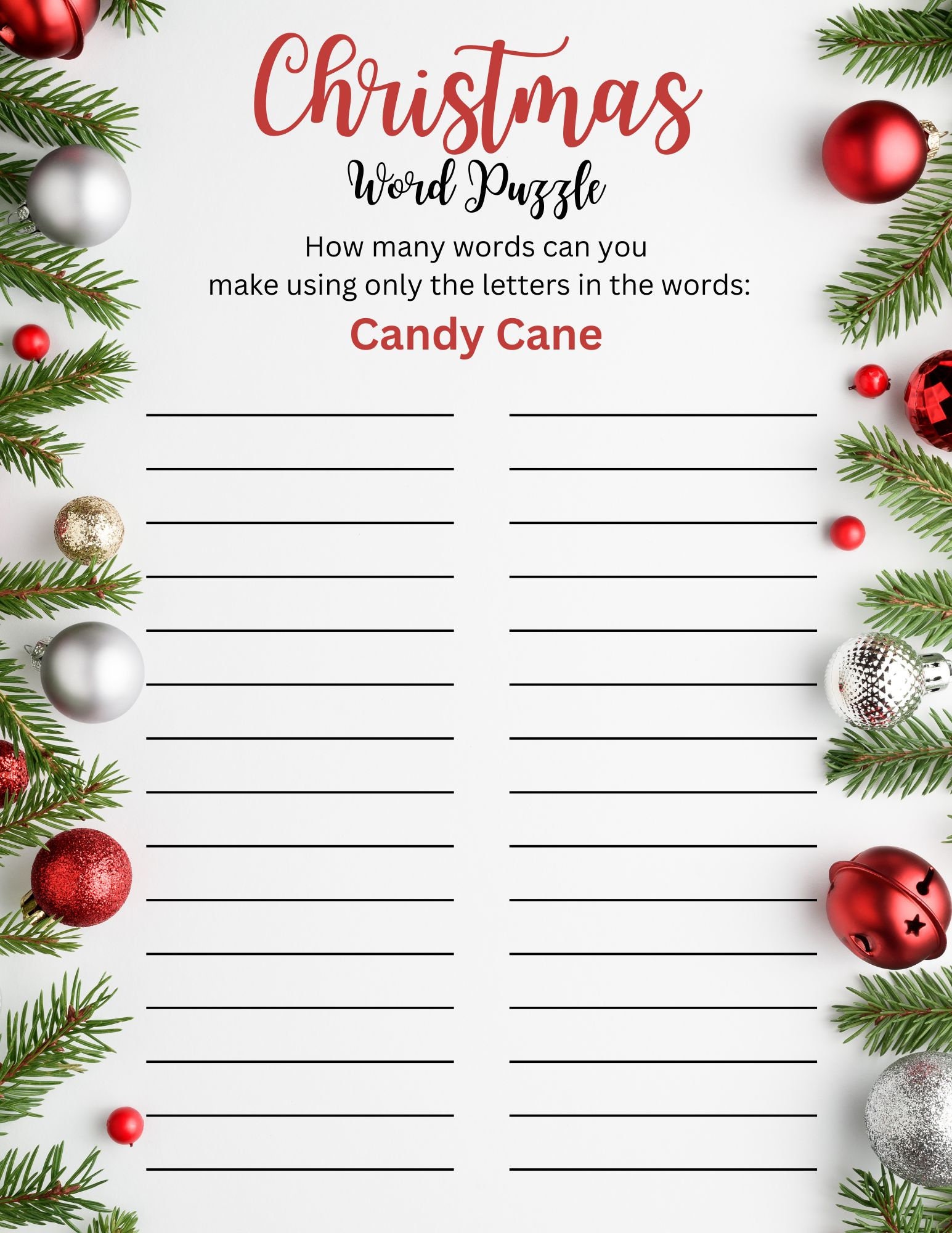 Printable Christmas Word Games, Printable Christmas Puzzle Games ...