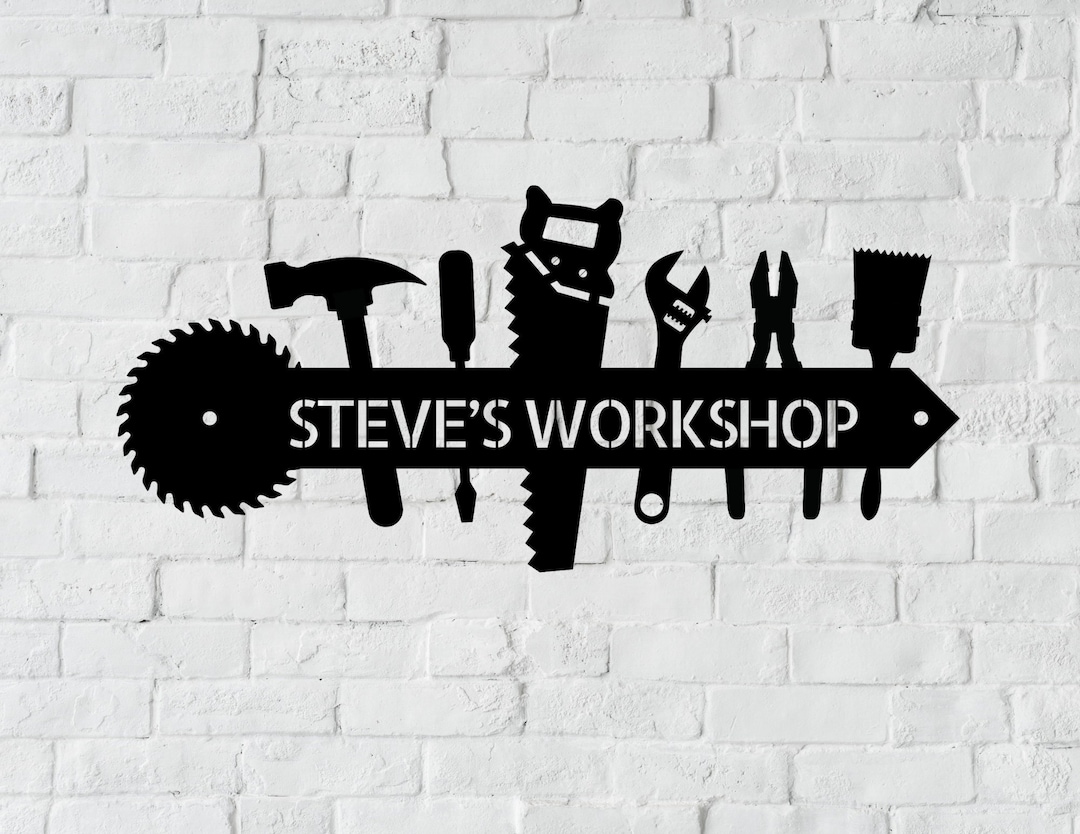 Workshop Sign, Custom Metal Workshop Sign, Personalized Workshop Sign ...