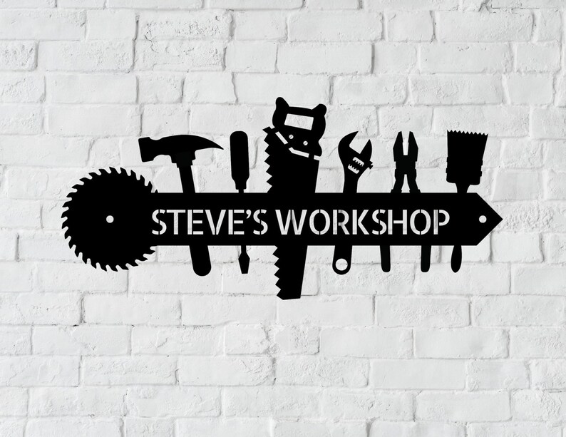 Workshop Sign, Custom Metal Workshop Sign, Personalized Workshop Sign ...