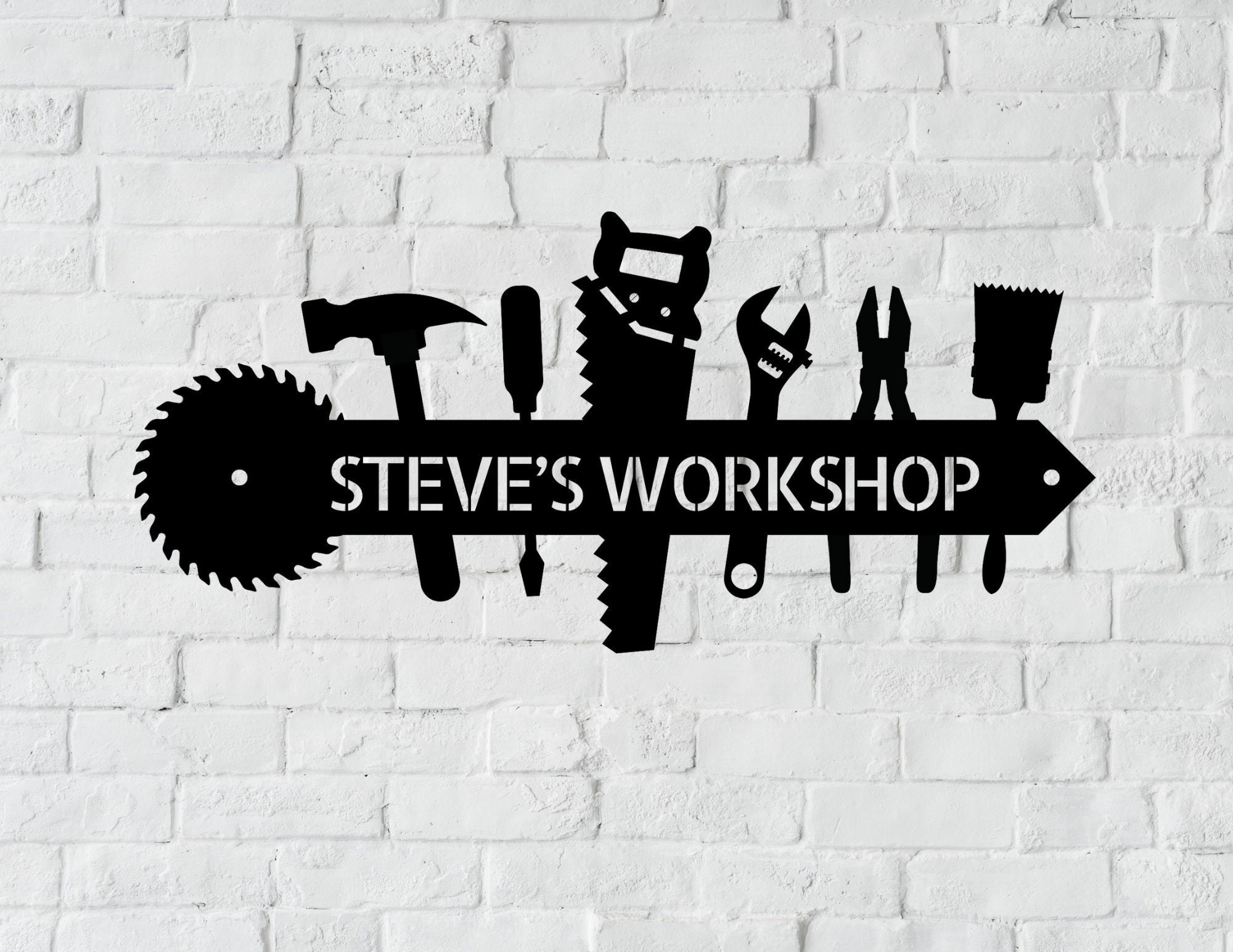 Workshop Sign, Custom Metal Workshop Sign, Personalized Workshop Sign, Custom Workshop Name Sign ...