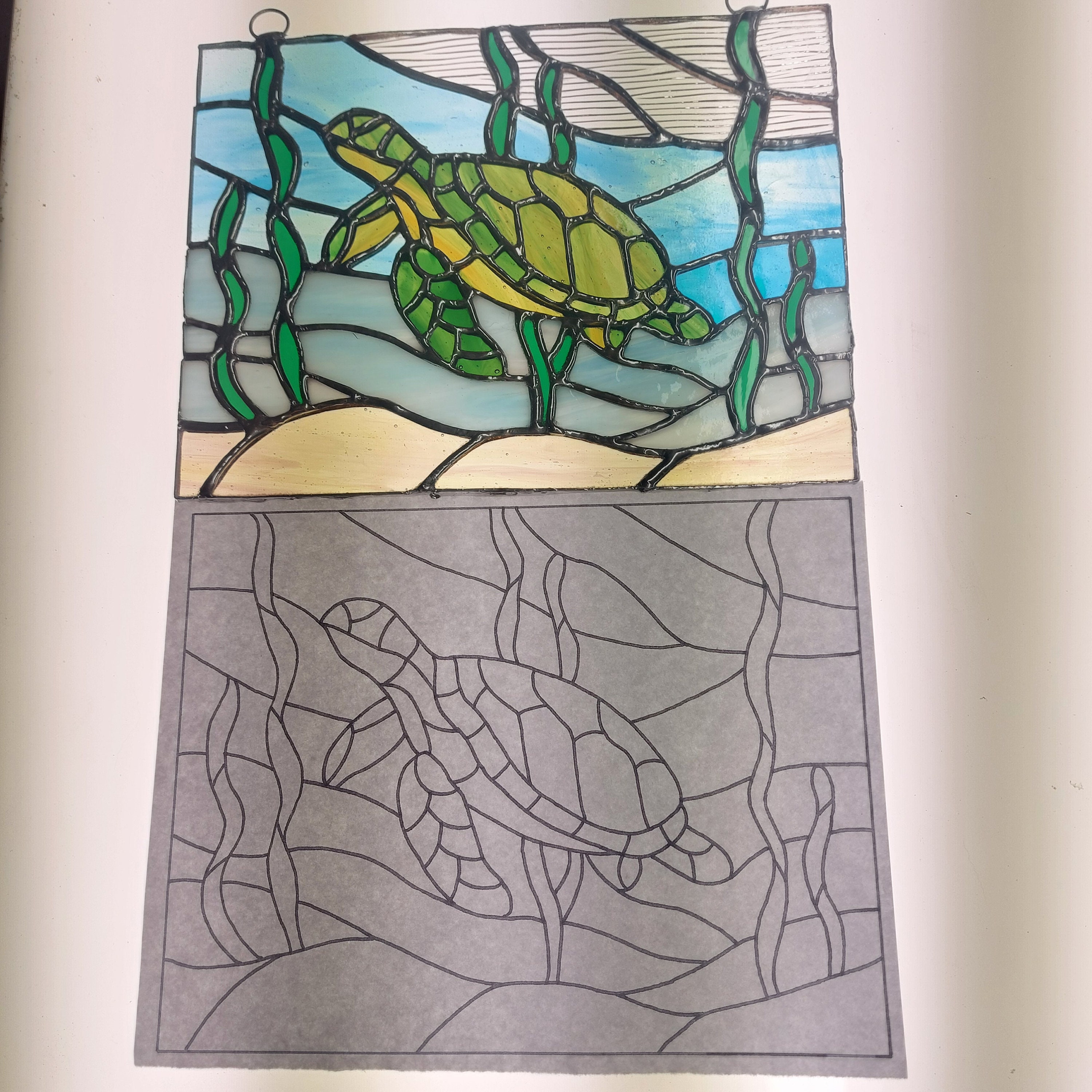Sea Turtle Stained Glass Pattern, Stained Glass Patterns, Glass Sea ...