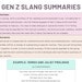 Gen Z Slang Summaries - Etsy