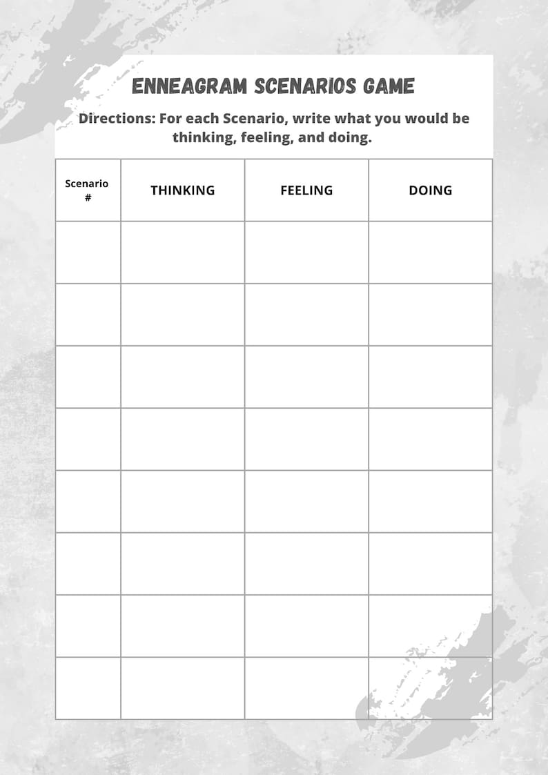 Enneagram Scenarios Game - Etsy