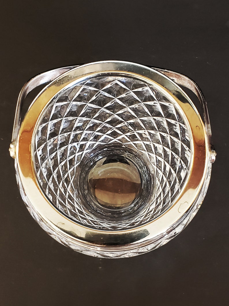 WMF Ice Bucket, Cut Crystal Ice Bucket With Silver Plate Handle, Made ...