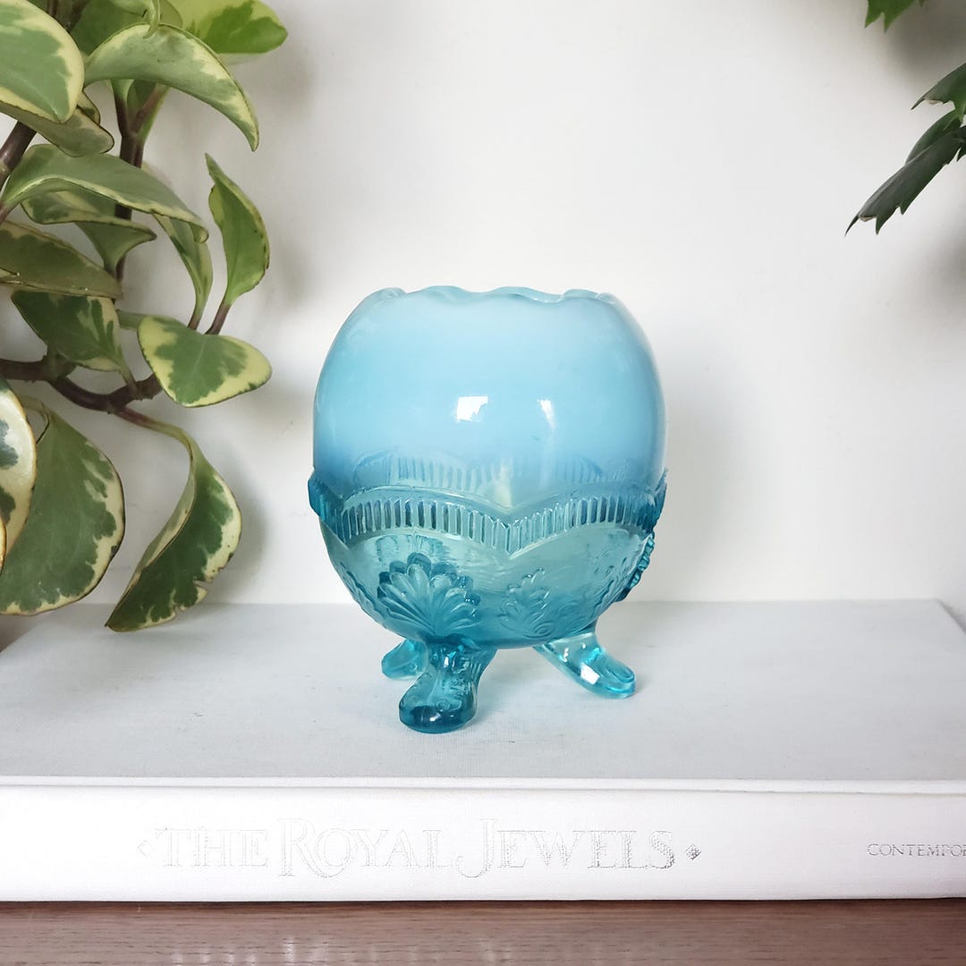 Manila Blue Opalescent by Model Flint Light Blue Opalescent Glass Rose ...