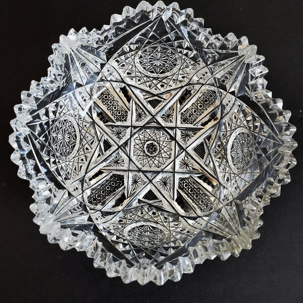 Antique Cut Glass Candy Dish - Etsy