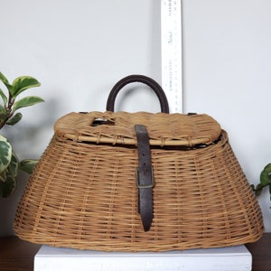 Vintage Creel Basket, Fishing Basket With Handle, Cottagecore Basket - Etsy