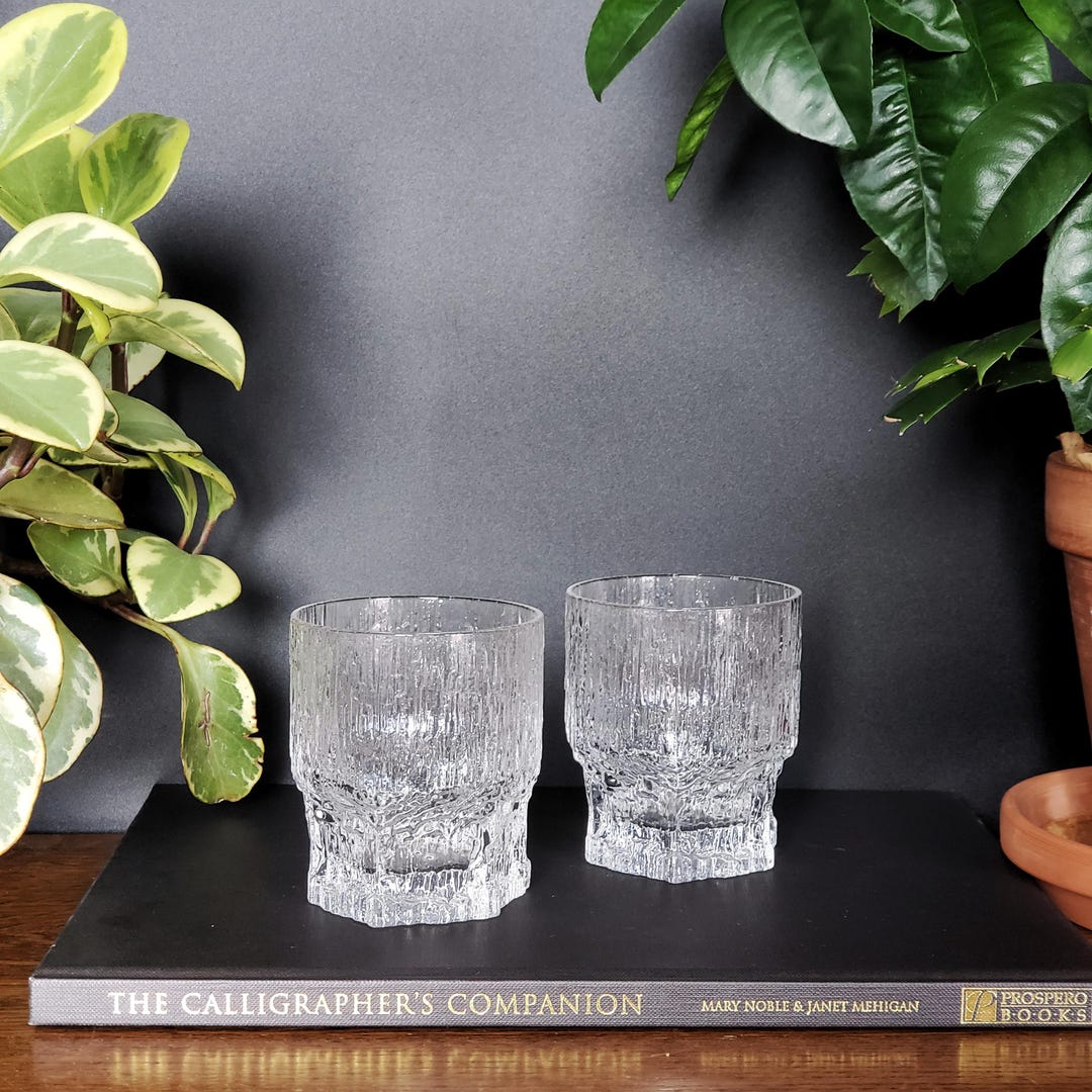 Set of 2 Iittala Aslak Bark Texture Glasses, Old Fashioned Cocktail ...