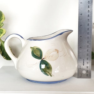 Hand Painted Pottery Jug With Blue Flowers, Ceramic Pitcher, Made in ...