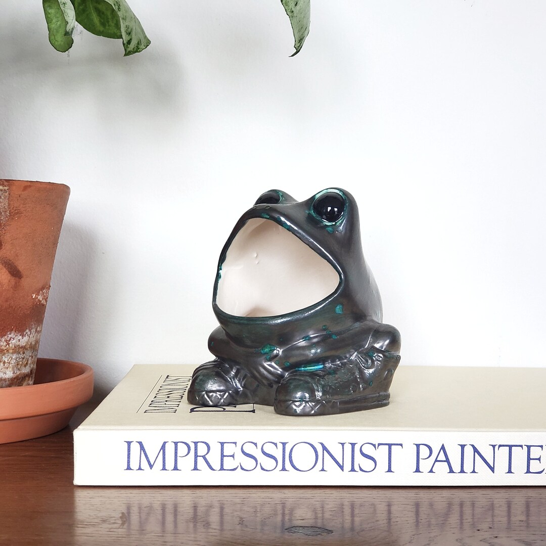 Ceramic Frog in Boots Sponge Holder, Scrubby Holder, Sink Frog, Planter ...