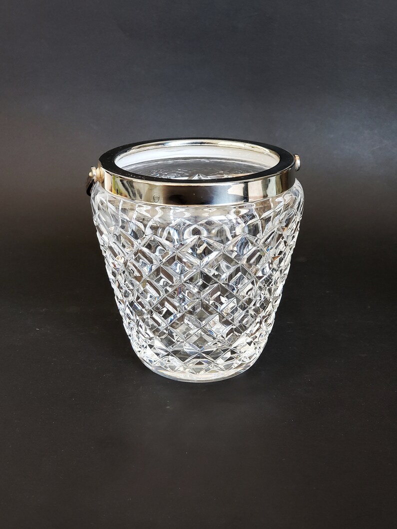WMF Ice Bucket, Cut Crystal Ice Bucket With Silver Plate Handle, Made ...