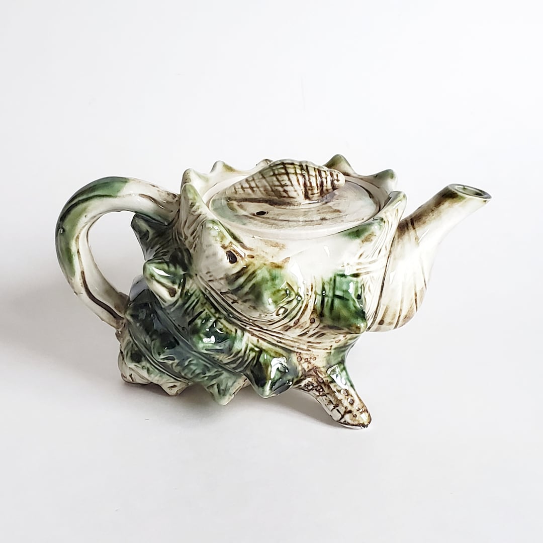 Ceramic Conch Seashell Teapot Made in Japan Hand Painted 1 - Etsy