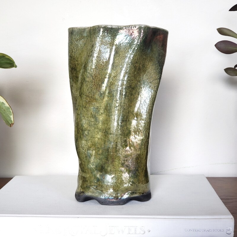 Raku Vase - Etsy