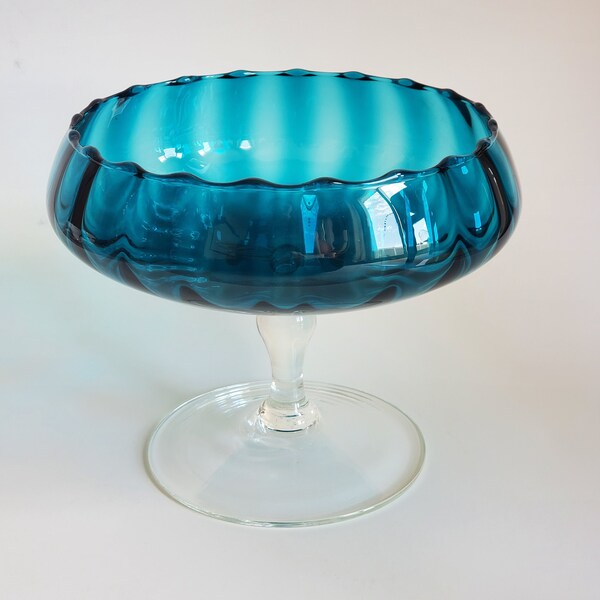 Blue Glass Compote - Etsy